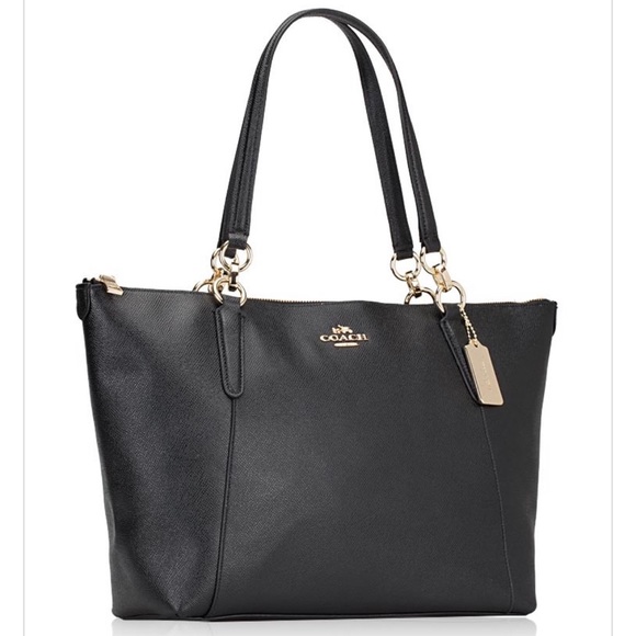 Coach | Bags | Coach Ava Black Leather Tote | Poshmark